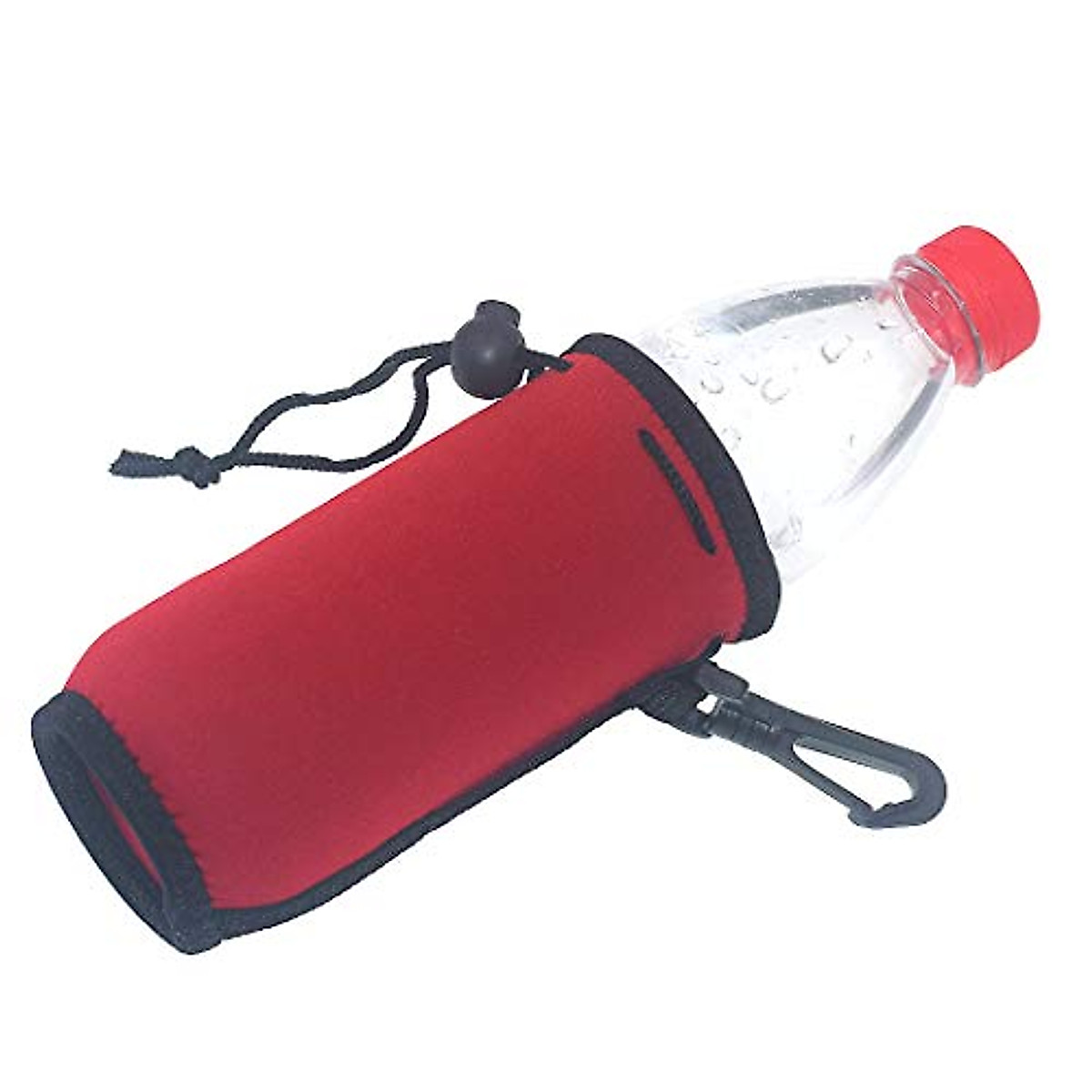 E - Living 500ML (16.9 OZ) Neoprene Water Bottle Drawstring Cooler/Coolie / Cover/Insulator / Holder/Huggie / Sleeve - 3Pack (13 Colors) (red+black+orangee)