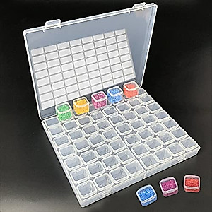 Transparent Diamond Painting Storage Container, 28/56 Grids Storage Box Diamond Art Accessories for Bead Rhinestone