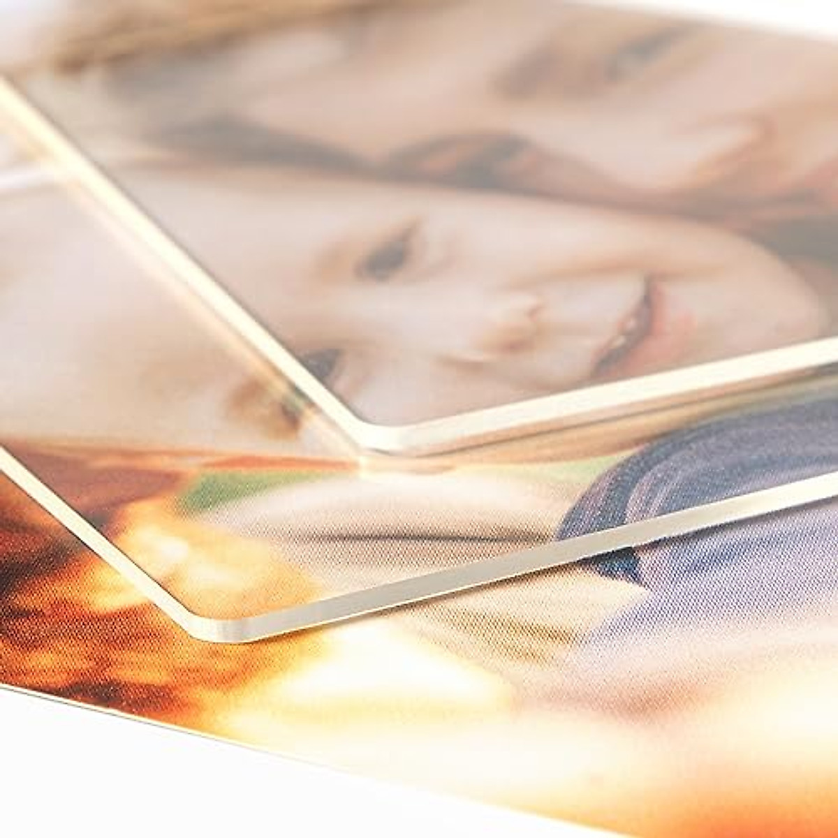 eletecpro Picture Frame 2 Pack, 4X6 Brown Picture Frames with Walnut Wood Base and High Definition Break Free Acrylic Glass Covers for Tabletop or Desktop Display, Horizontal & Vertical