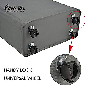 Caroeas X-Large Slim Laundry Baskets 27" Tall with Leather Handle, Laundry Basket on Wheels, Collapsible Laundry Hamper, Rolling Hamper Dorm Baskets