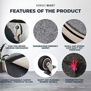 48'' Large Cat Wheel – Size Which Doesn't Negatively Affect Cat's Spine – Nordic Beast, Cat Exercise Wheel Indoor, Cat Wheels for Indoor Cats, Cat Treadmill, Cat Running Wheel, Cat Wheel Exerciser