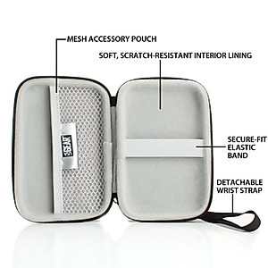 USA Gear Hard Shell Travel Case for Television Streaming Devices with Protective EVA Design, Weather Resistant Exterior and Wrist Strap - Compatible with Roku Ultra, Google Chromecast and More