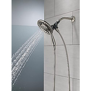 Delta D75486CSN In2ition 1.75 GPM 2-in-1 Multi Function Shower Head and Hand Shower with 60" Hose - Limited Lifetime Warranty Spotshield Brushed Nickel