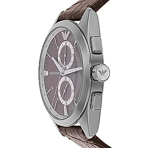 Emporio Armani Men's Chronograph Brown Leather Watch (Model: AR11482)