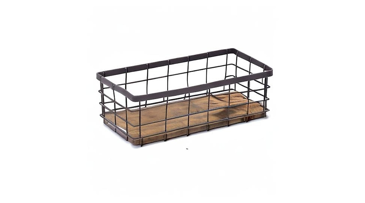 TIEYIPIN Small Metal Wire Storage Basket for Home Organization