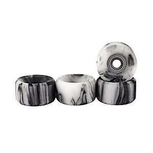 Teak Tuning Apex 61D Urethane Fingerboard Wheels - Slim Bowl Shaped, 7.5mm Diameter - ABEC-9 Stealth Bearings - Made in The USA - Grey & White Swirl Colorway