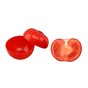 Dependable Industries inc. Essentials Set of 2 Piece Tomato Keeper Saver Container Server Keeps Cut Tomatoes Fresh Longer Odor Concealer Vegetable Holder BPA Free