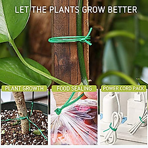 VIVOSUN 164 Feet PE-Coated Twist Tie, Roll Spool Dispenser with Cutter Secure Garden Plant Multi-Function Cable Snack Tie, Green