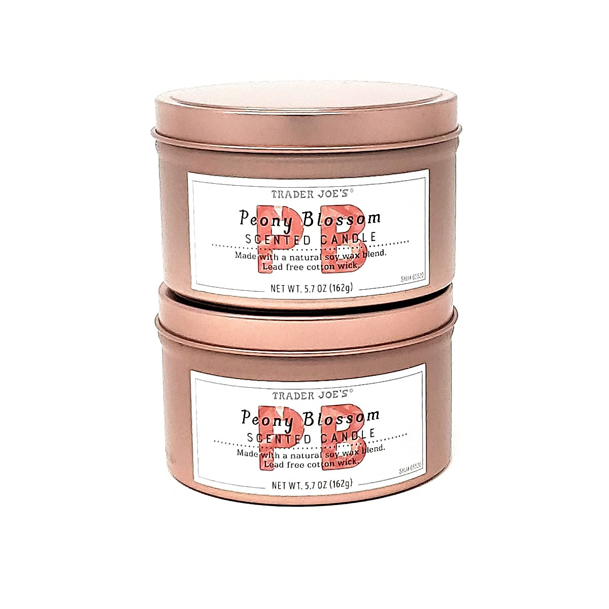 Trader Joe's - Peony Blossom Candle NET WT. 5.7 OZ Each - Set of 2