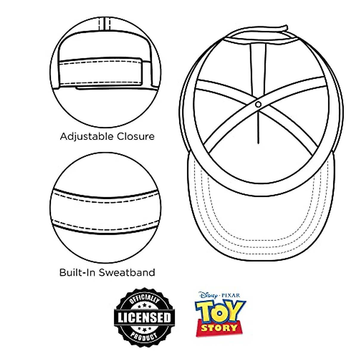 Disney Boys' Little Kid Baseball Cap, Toy Story Buzz Lightyear Adjustable Toddler Hat for Ages 2-4, Multicolor