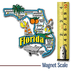Florida Six-Piece State Magnet Set by Classic Magnets, Includes 6 Unique Designs, Collectible Souvenirs Made in The USA