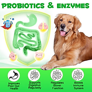 Probiotics for Dogs, 180 Chews Dog Probiotics and Digestive Enzymes, Promotes Gut Health, Dog Probiotics for Bowel Support, Immunity Health