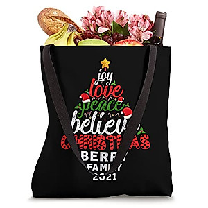Custom family Christmas matching name Berry Tote Bag
