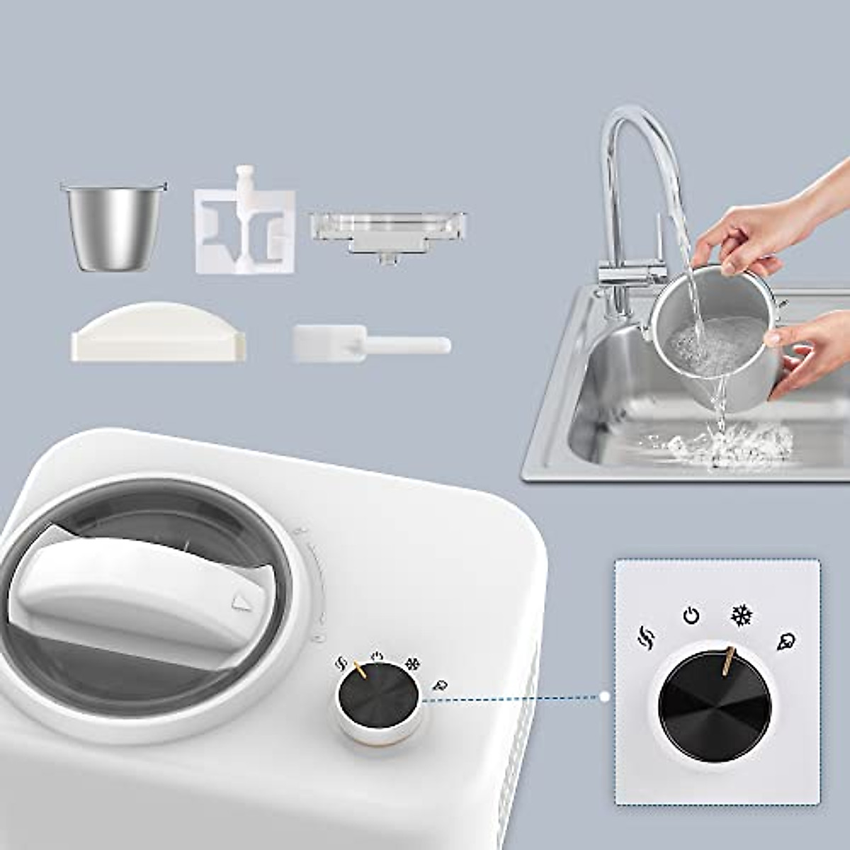 COWSAR Fully Automatic Ice Cream Maker with Built-in Compressor,Fruit Yogurt Machine Pre-freezing is No Needed,Removable Ice Cream Bowl, Easy Clean (CH-IC3908-1)