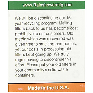 Rainshower -RCCQ-A CQ1000 Filter Replacement Cartridge for Shower Filter