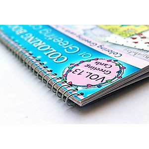 Coloring book of greeting cards: 24 handmade foldable cards to color | Premium Handmade Paperback Spiral Bound Coloring Book | Art and Sip Party, DIY Kit, Party favor | Easy & fun drawings to color