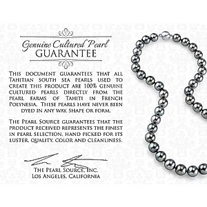 The Pearl Source 10-11mm Genuine Black Tahitian South Sea Cultured Pearl & Cubic Zirconia June Ring for Women