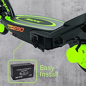 AlveyTech 12 Volt Battery Pack for Razor Power Core E90 and E95 (7 Ah, no Harness) - 12V Replacement Rechargeable SLA AGM, Batteries for Electric Scooter Kids Ride-On Toys, Toy Electronic Parts