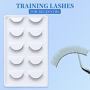 25 Pairs Practice Eyelashes Training Lashes Self-adhesive Practice Lashes With 70 pairs Under Eye Positioning Sticker Pads for Training Eyelash Extension Makeup Beginners (Practice lashes A)