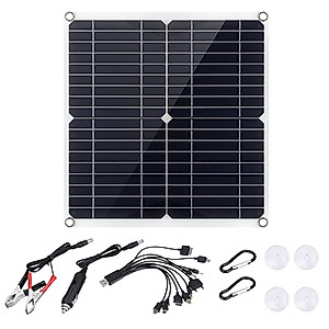 200 Watt Solar Panel Kit 12V, Dual 5V USB Outputs Solar Panel Controller Combo,with 100A Solar Charge Controller for Caravan Boat Home, Camping, Boat, Caravan, RV and Other Off Grid Applications