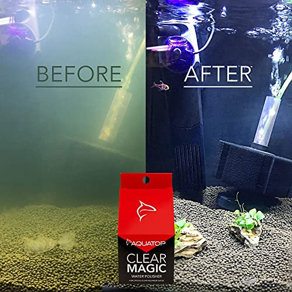 Aquatop Clear Magic Water Polisher, 6 Pack – For Saltwater & Freshwater Tanks, Aquarium Cleaner, Water Clarifier for Fish Tank, Keeps Water Crystal-Clear, Fish Tank Cleaning Tools