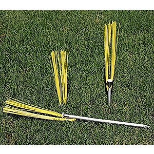 Trail Chasers Ground Markers Yellow 6 Inch Marking Whiskers with Lightweight Non-Rust Aluminum Stakes (Pkg of 25)