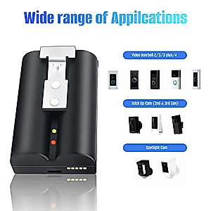Necesa Rechargeable Battery Replacement for Ring-Doorbell-Camera 2/3/4 Stick-Up Cam (2nd & 3rd Gen), Camera Batteries 3.65V 6040mAh Larger Capacity