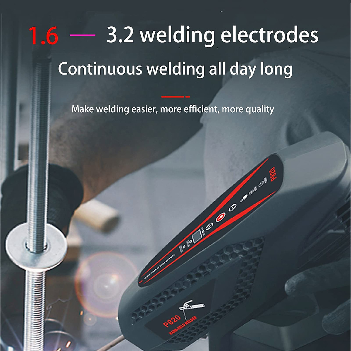 Welder Machine HBCHEN 110V Handheld Portable Welding Machine,Digital screen display, 1.6-3.2mm Stick Welder,20-200A Welder Machine Kit