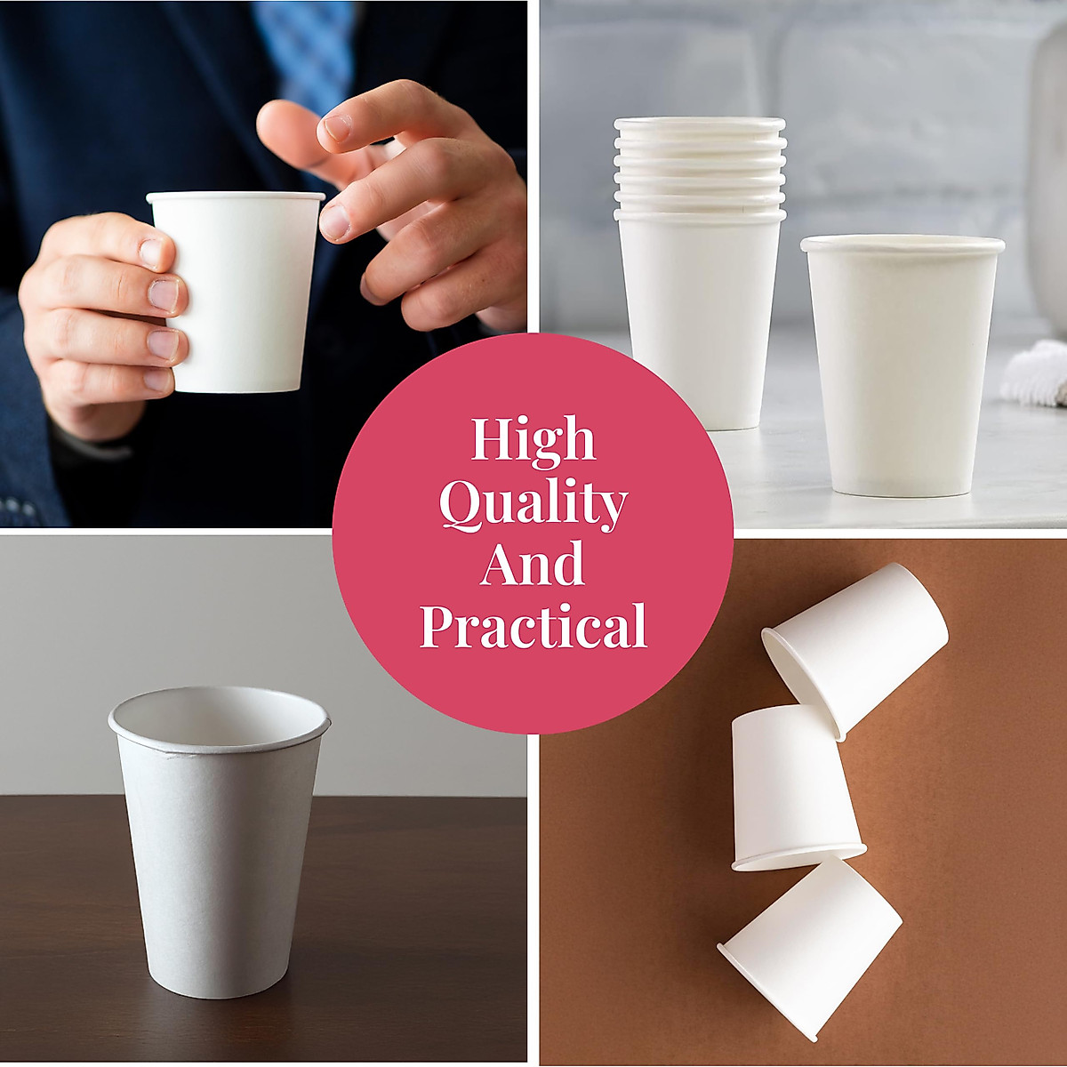 Prestee 500 Pack 3 Oz Paper Cups - Disposable Cups | Espresso Cups | Bathroom Cups 3 Oz Paper | Mouthwash Cups | Small Paper Cups | 3 Oz Bathroom Cups 3 Oz Paper | Small Cups