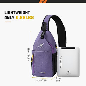SKYSPER Sling Bag Crossbody Backpack - Chest Shoulder Cross Body Bag Travel Hiking Casual Daypack for Women Men(Purple)