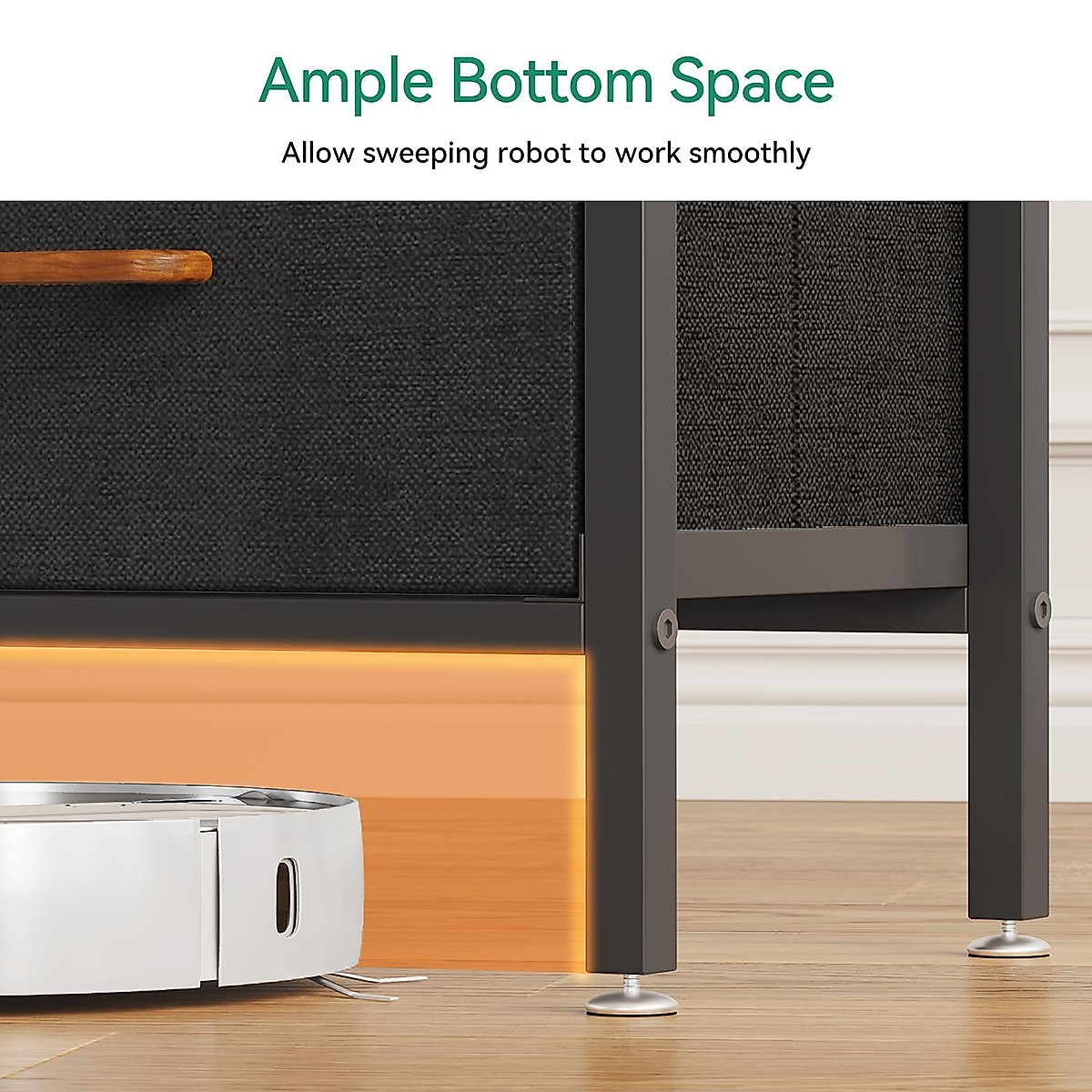 AODK Dresser with Charging Station, 59-Inch Tall Dresser for Bedroom with 11 Storage Drawers, Large Fabric Dressers with Sturdy Metal Frame and Wooden Top, Vintage