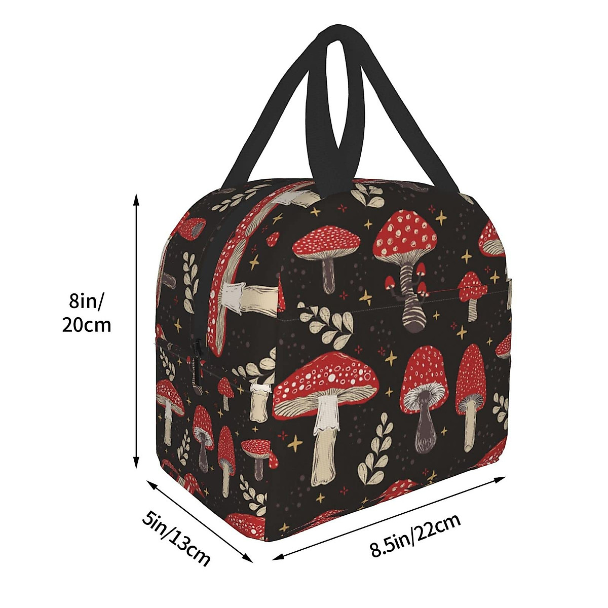 Lunch Bag Cute Cartoon Mushroom With Stars Insulated Lunch Box Reusable Lunch Bags Meal Portable Container Tote For Men Women Work Travel Picnic