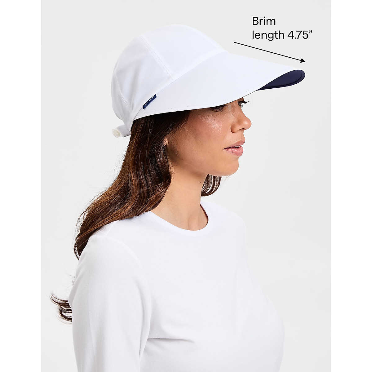 Solbari Reversible Ultra Wide Brim Cap UPF50+ Packable UV Sun Protection Hat with Full Coverage Brim, Black/White