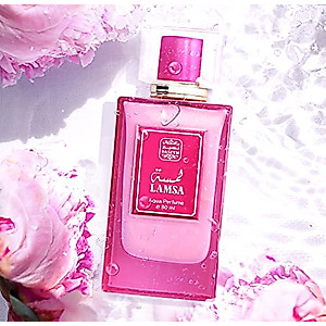 Naseem Lamsa Aqua Perfume Alcohol Free with composition of Rose Fruity Vanilla Musk Long Lasting Arabian Fragrance for Women Extrait de Parfum 2.7 Fl Oz