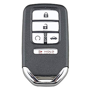 Remote Smart Key Fob Shell Case Fit for 2016 2017 2018 Honda Civic CR-V Pilot Keyless Entry Replacement Car Key Cover (Silver, 5 Buttons)