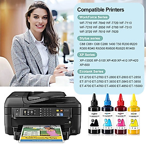 Spaceink Sublimation Ink Refill for Ecotank ET-2850 ET-2800 ET-2803 ET-4800 ET-3850 ET-15000 ET-8550 Workforce WF-2930 WF-2750 WF-7820 WF-3820 WF-2650 WF-3620 WF-2650 WF-3520 WF-7710 C88 Printer Ink