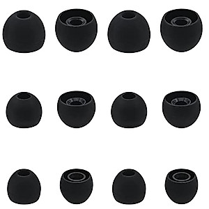 ALXCD Ear Tips Compatible with LG Tone Style HBS-SL5 Earbuds, 6 Pairs S/M/L Sizes Replacement Soft Silicone Earbuds Tips Eartips Ear Tips, Compatible with LG Tone Style HBS-SL5, Black