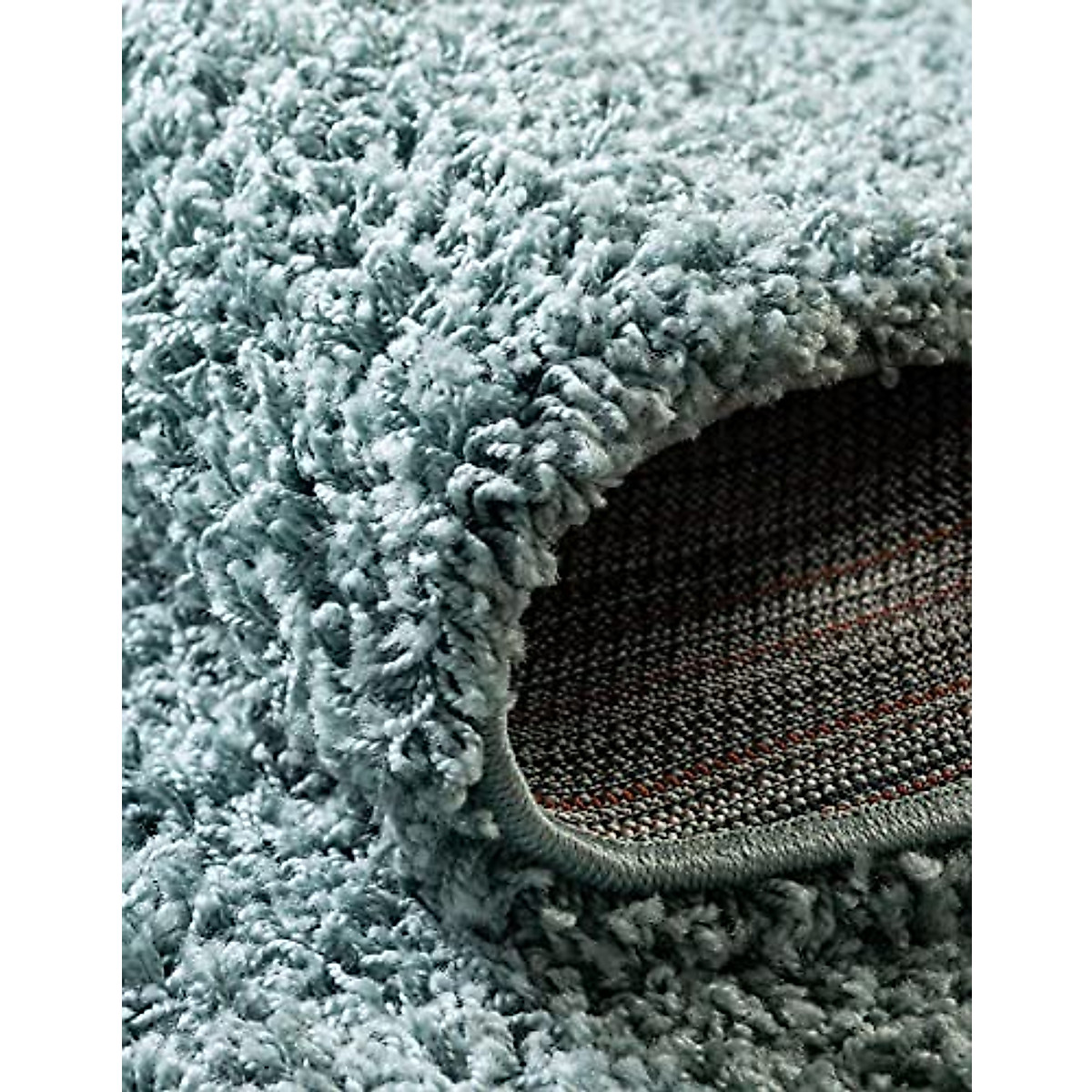 Rugs.com - Über Cozy Solid Shag Collection Rug – 3' x 5' Oval Light Slate Blue Shag Rug Perfect for Living Rooms, Large Dining Rooms, Open Floorplans