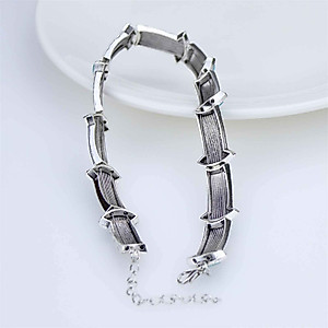 Yheakne Boho Turquoise Choker Necklace Vintage Turquoise Necklace Chunky Silver Chain Necklace Thick Collarbone Necklace Gypsy Necklace Chain Jewelry for Women and Girls Tribal Necklace