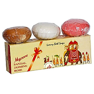 Mysore Sandal, Jasmine and Rose Bath Soaps 5.3oz Each