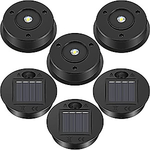 TOODOO 6 Pieces Solar Lights Replacement Top 7 Lumens Solar Lantern Parts LED Solar Panel Lantern Lid Lights for Outdoor Hanging Solar Lanterns Garden Patio Decor