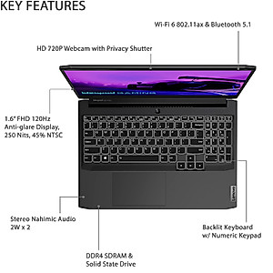 Lenovo IdeaPad Gaming 3 15IHU6 82K1015DUS 15.6" Gaming Notebook - Full HD - 1920 x 1080 - Intel Core i5 11th Gen i5-11300H Quad-core (4 Core) 3.10 GHz - 8 GB Total RAM - 512 GB SSD - Shadow Black