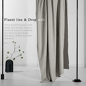 MINGSHIRE 95 Inches Long Blush Pink Premium Checkered Textured Blackout Curtains with Grommet, Super Soft Thick/Privacy Assured/Elegant Style for Kids Girls Room, 52x95, 2 Pcs