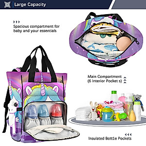 xigua Cute Unicorn Diaper Bag Backpack Multi Function Baby Changing Bags Waterproof Large Capacity Travel Back Pack for Mom Dad