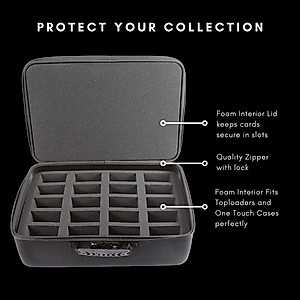 Card Titan Pro Toploader and One Touch Card Trading Card Storage Box with Zipper Lock - Sports Card Deck Box Fits Up to 400 Sleeved Pokemon Baseball Football Playing Cards or up to 80 Magnetic Cases