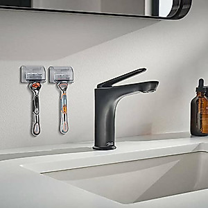 2 Pcs Plastic Razor Holders with Cover for Shower Wall, Self Adhesive Waterproof Razor Rack for Bathroom, Compatible with Fusion 5 Proglide, Mach 3 Classic(Grey)