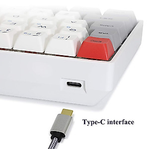 YUNZII SK71 71 Keys Hot Swappable Wired Mechanical Keyboard with RGB Backlit, Optical Switch, PBT Keycap, NKRO, Type-C Cable for Win/Mac/Gaming (Gateron Optical Red, Grey)