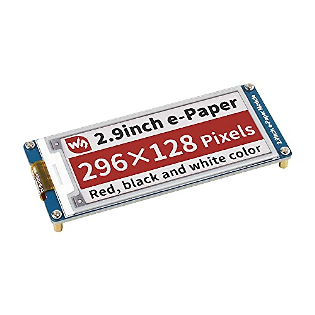 Three Color 2.9inch E-Ink Display Module (B), 296x128 Resolution 3.3V/5V E-Paper Epaper Display Screen Red Black White Tri-Color Compatible with Raspberry Pi/Arduino/STM32,SPI Interface, Full Refresh