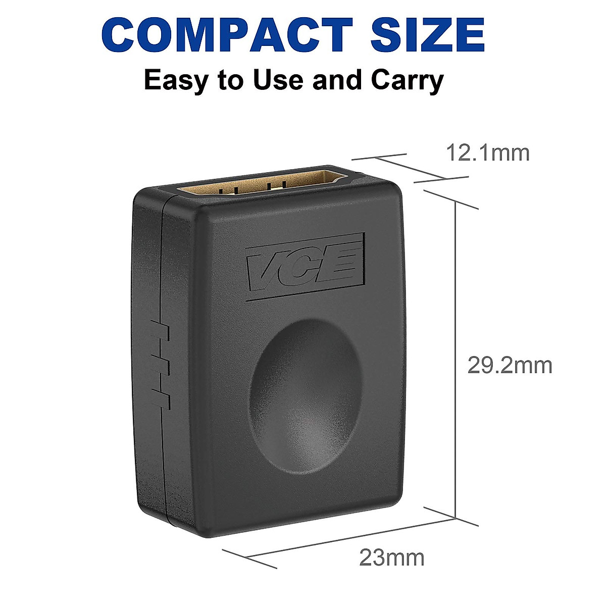 VCE HDMI Coupler Female to Female HDMI Adapter Gold Plated High Speed HDMI Double Female Connector Support 3D 4K 1080P HDMI Cable Extender