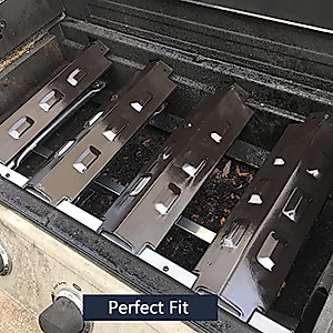 Hongso 14 5/8 inch Porcelain Steel Heat Plate Shield Heat Tent, Burner Cover, Flavorizer Bar Replacement Part for Charbroil, Brinkmann, Kenmore, Master Forge and Other Gas Grill Model, PPH531, 4-Pack